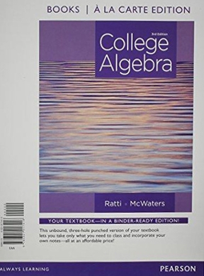 College Algebra, Books a la Carte Edition Plus NEW MyMathLab with ...